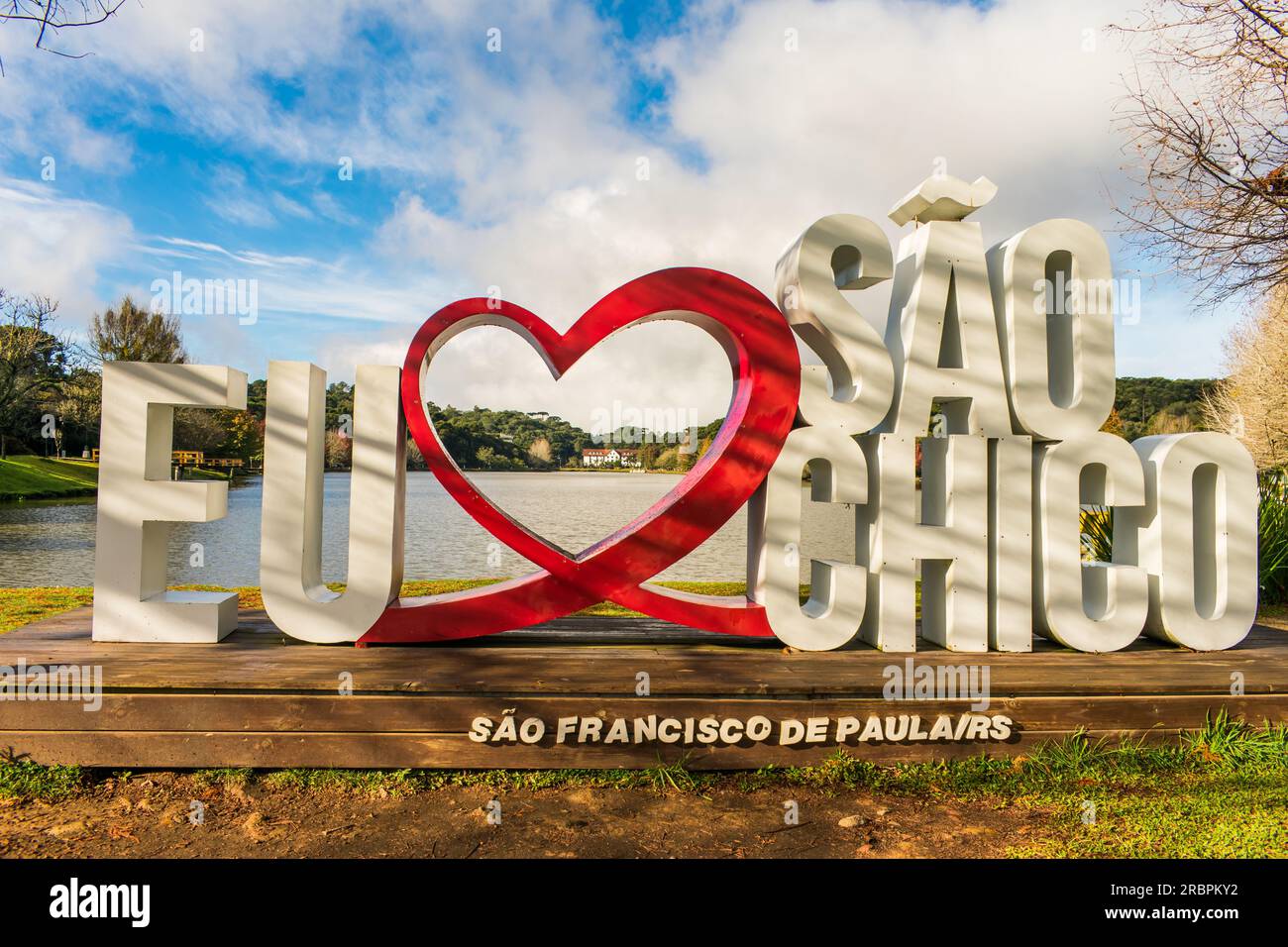 Sao Francisco de Paula, Brazil - June 29th, 2023: "I heart Sao Chico ...