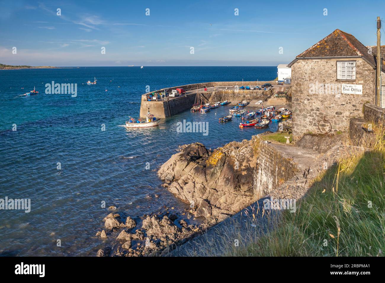The little harbor at Coverack, Lizard Peninsula, Cornwall, England ...