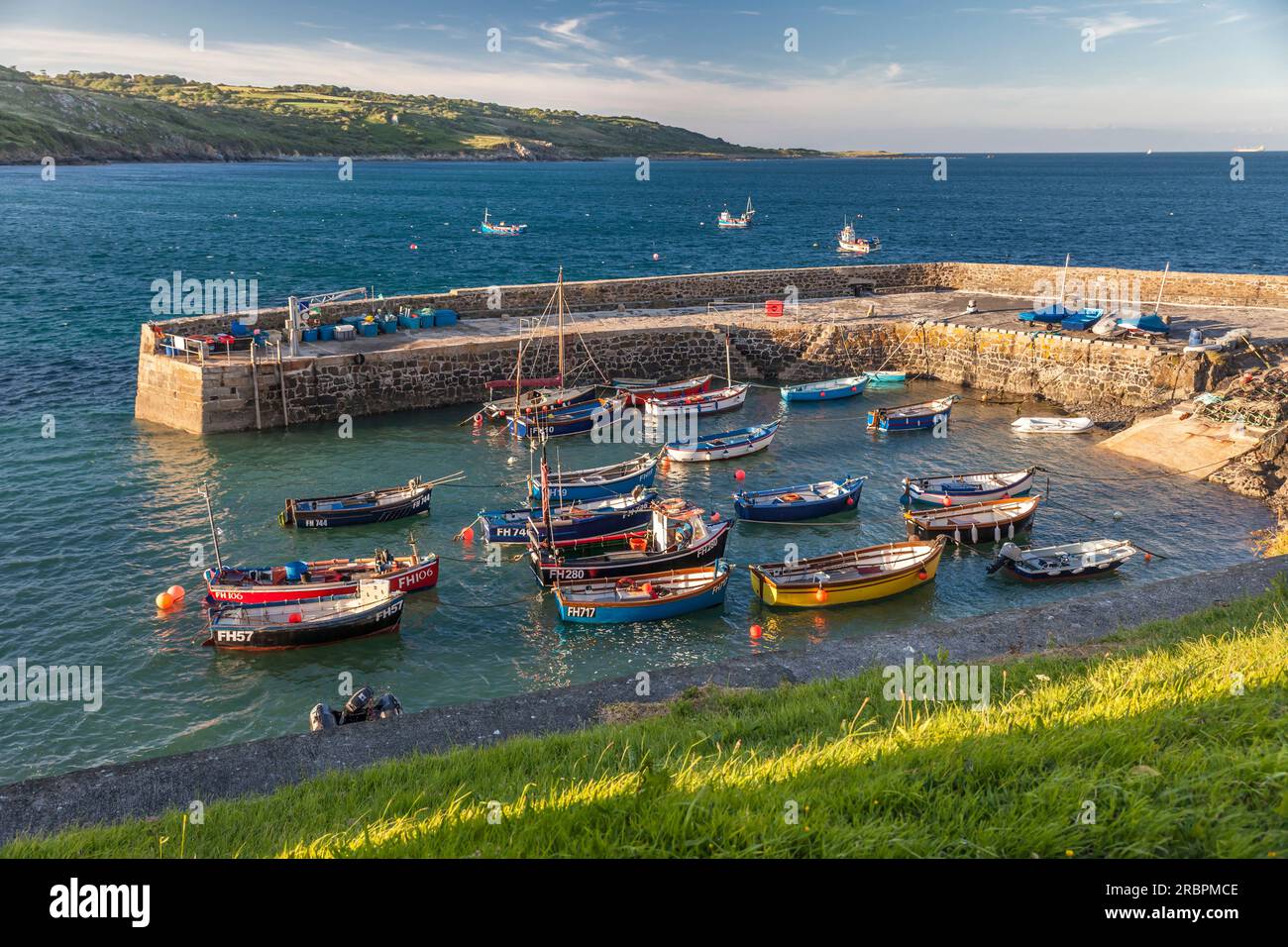 The little harbor at Coverack, Lizard Peninsula, Cornwall, England ...