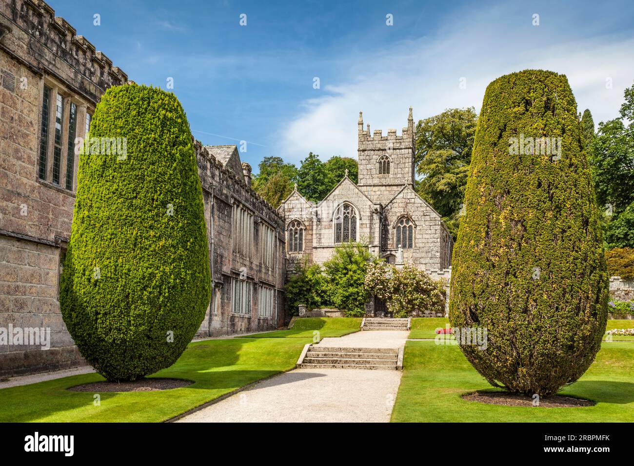 Gardens of Lanhydrock House at Bodmin, Cornwall, England Stock Photo ...