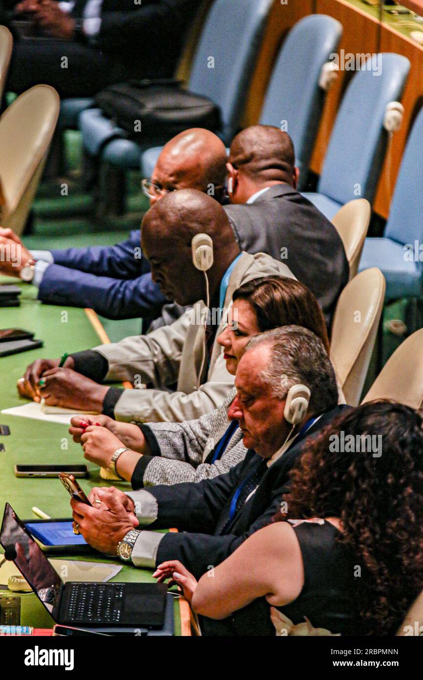 New York, New York, USA. 10th July, 2023. The 2023 United Nations high-level political forum ...