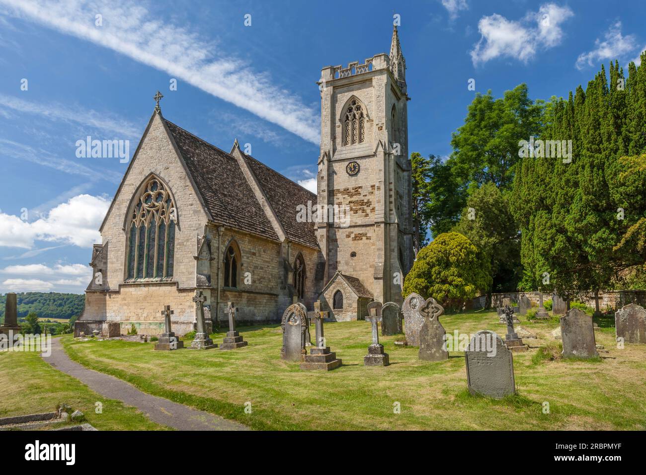 Village Church in Uley, Cotswolds, Gloucestershire, England Stock Photo ...