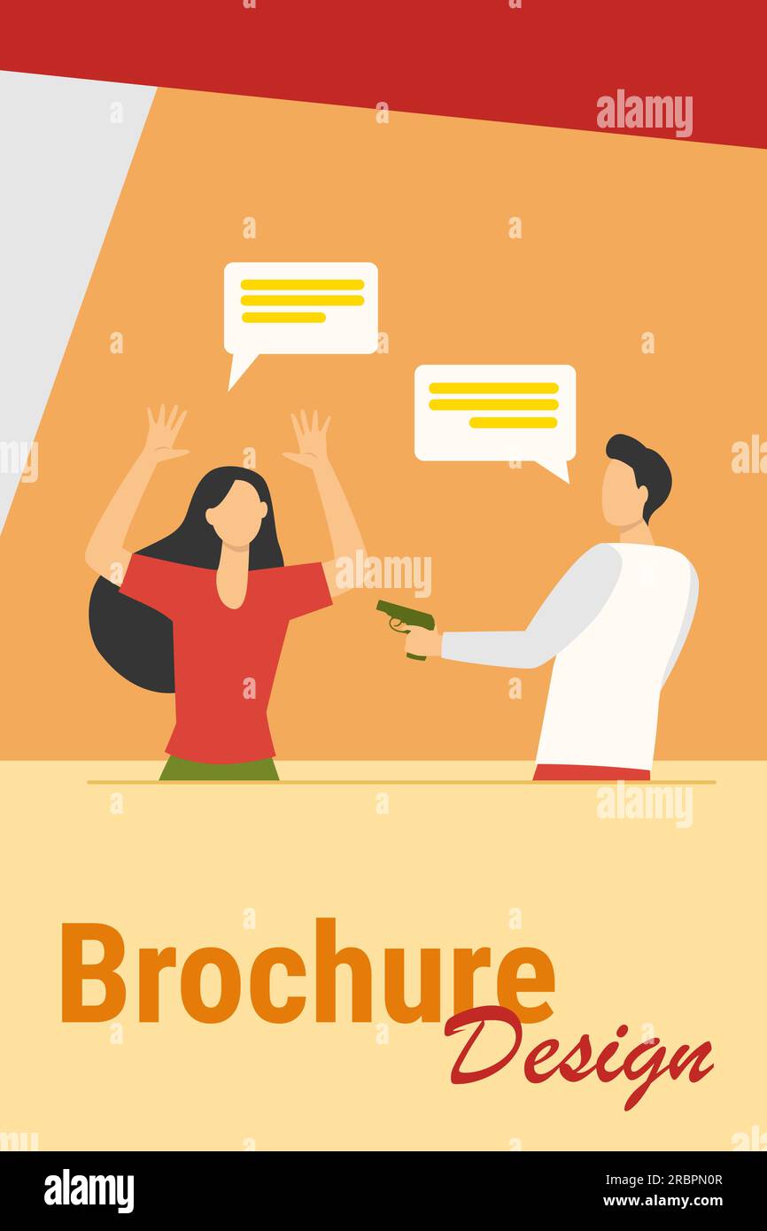 Angry guy threatening scary woman with gun Stock Vector Image & Art - Alamy