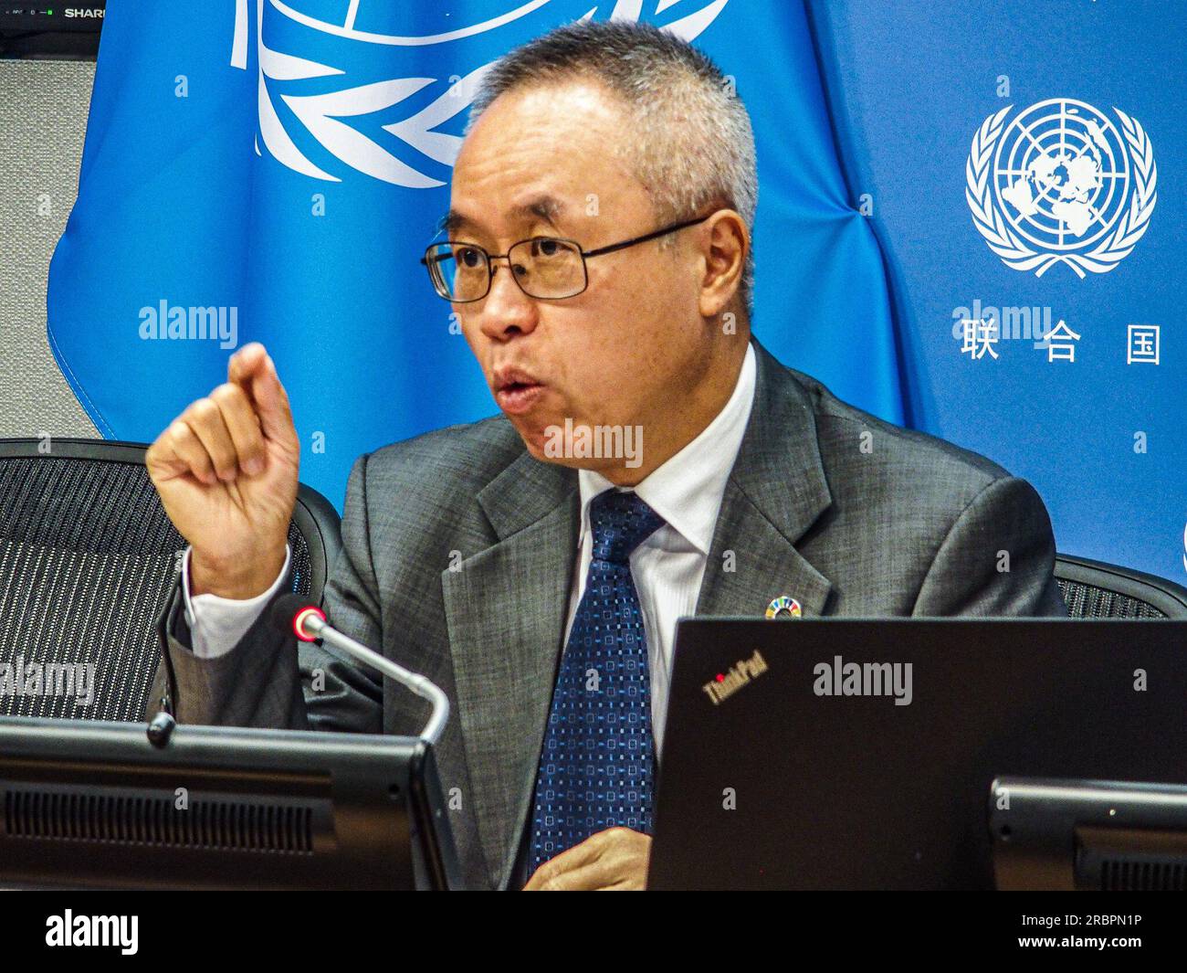 New York, New York, USA. 10th July, 2023. LI JUNHUA, Under-Secretary ...