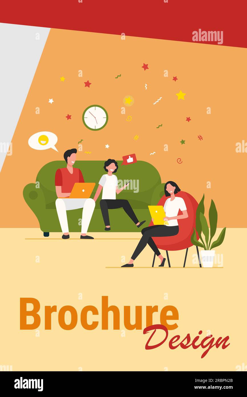 Parents couple and kid using gadgets Stock Vector Image & Art - Alamy