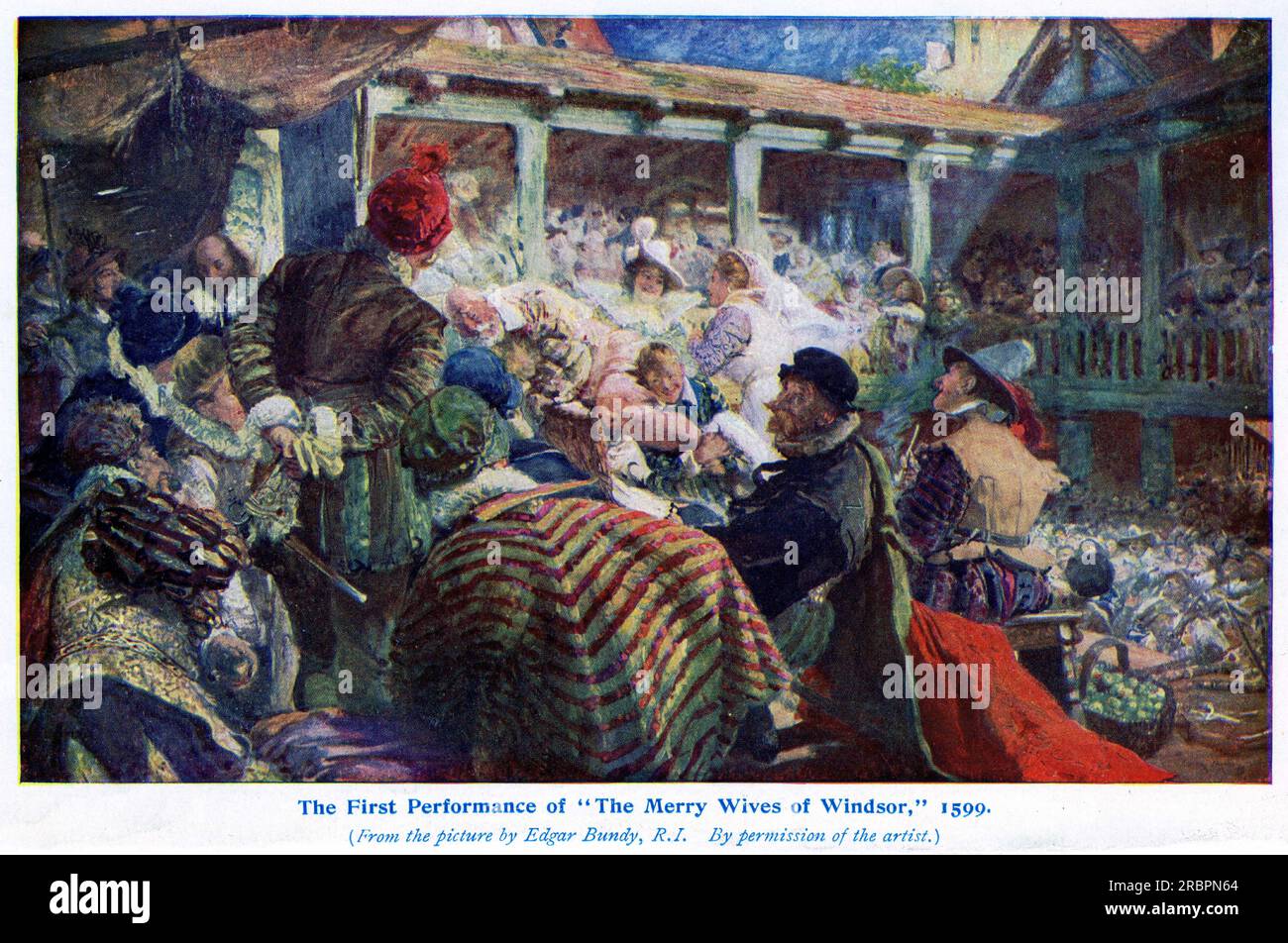 Halftone of the first performance of William Shakespeare's play, The ...