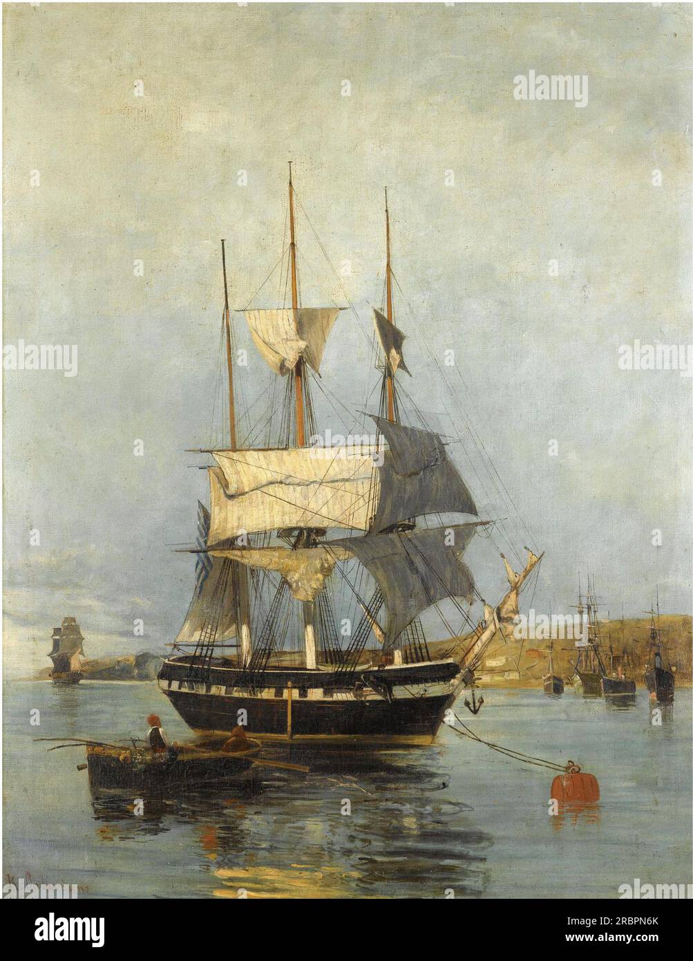 Greek ship by Konstantinos Volanakis Stock Photo - Alamy