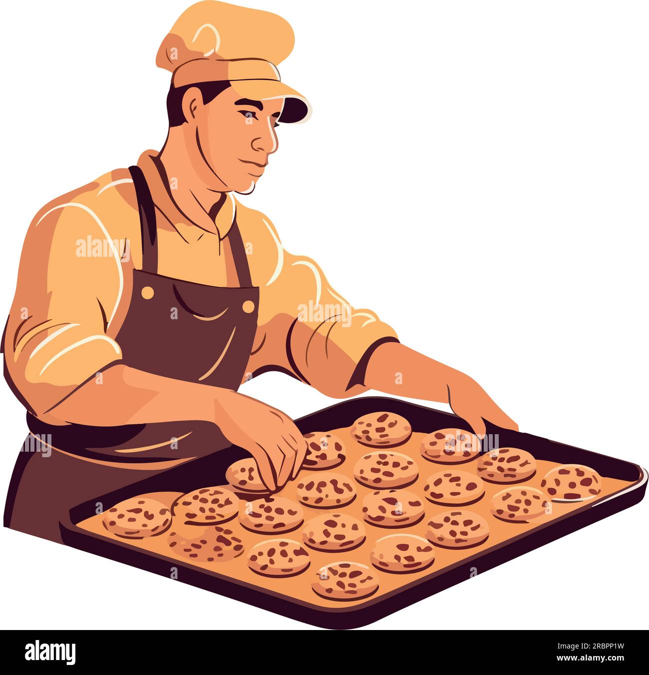 Man baking biscuits Stock Vector Images - Alamy