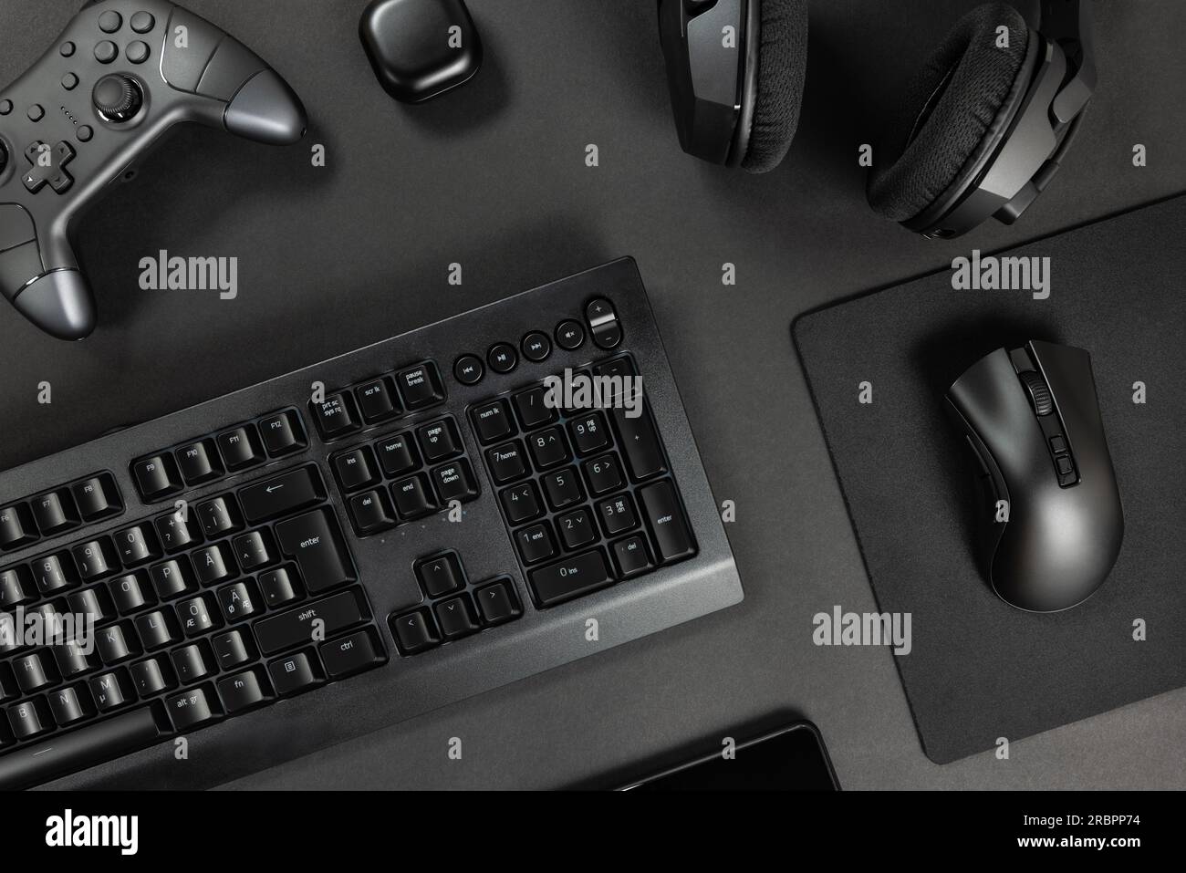 Overhead various gadgets hi-res stock photography and images - Alamy