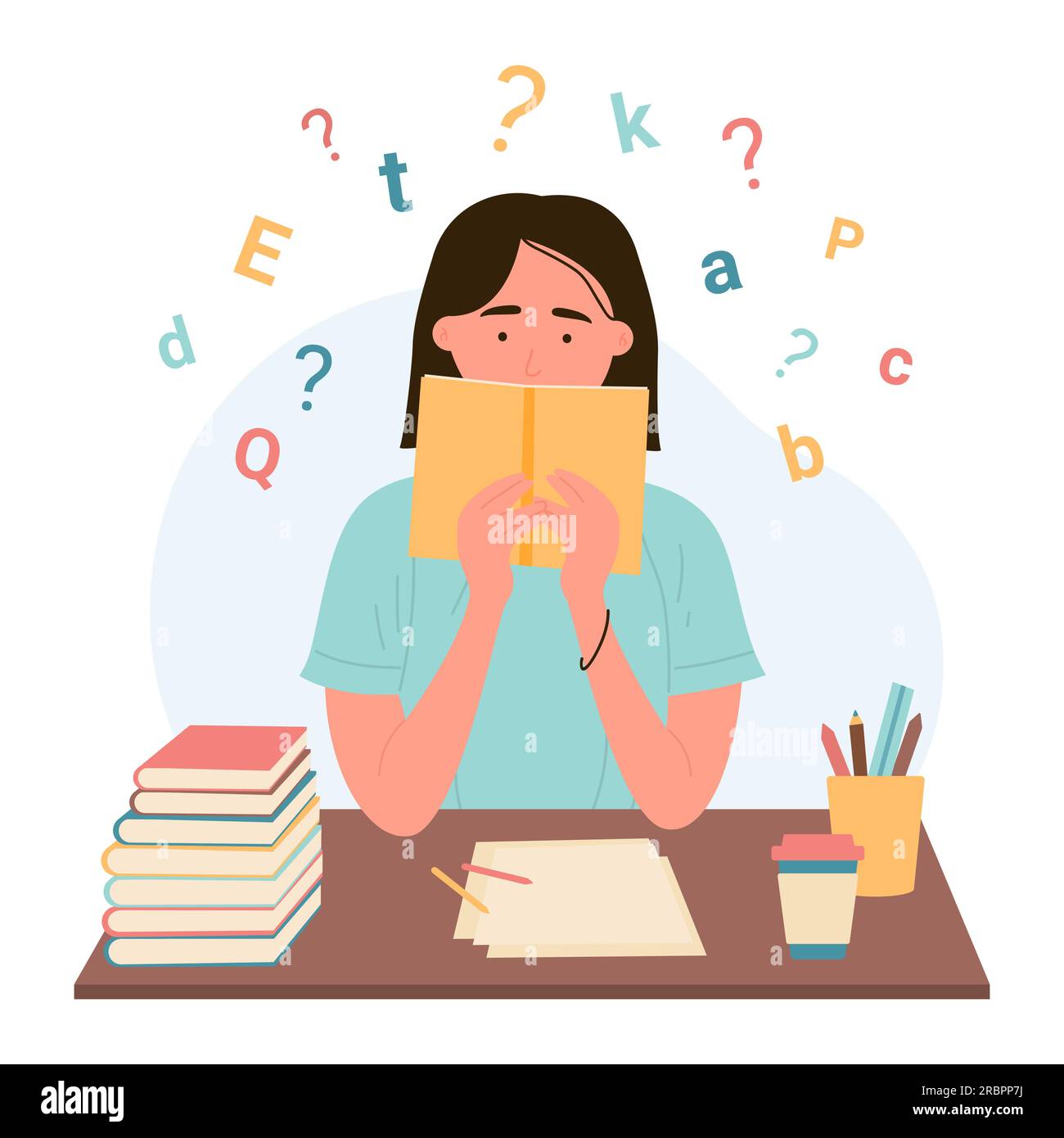 Dyslexia, disability disorder, problem of reading and understanding ...