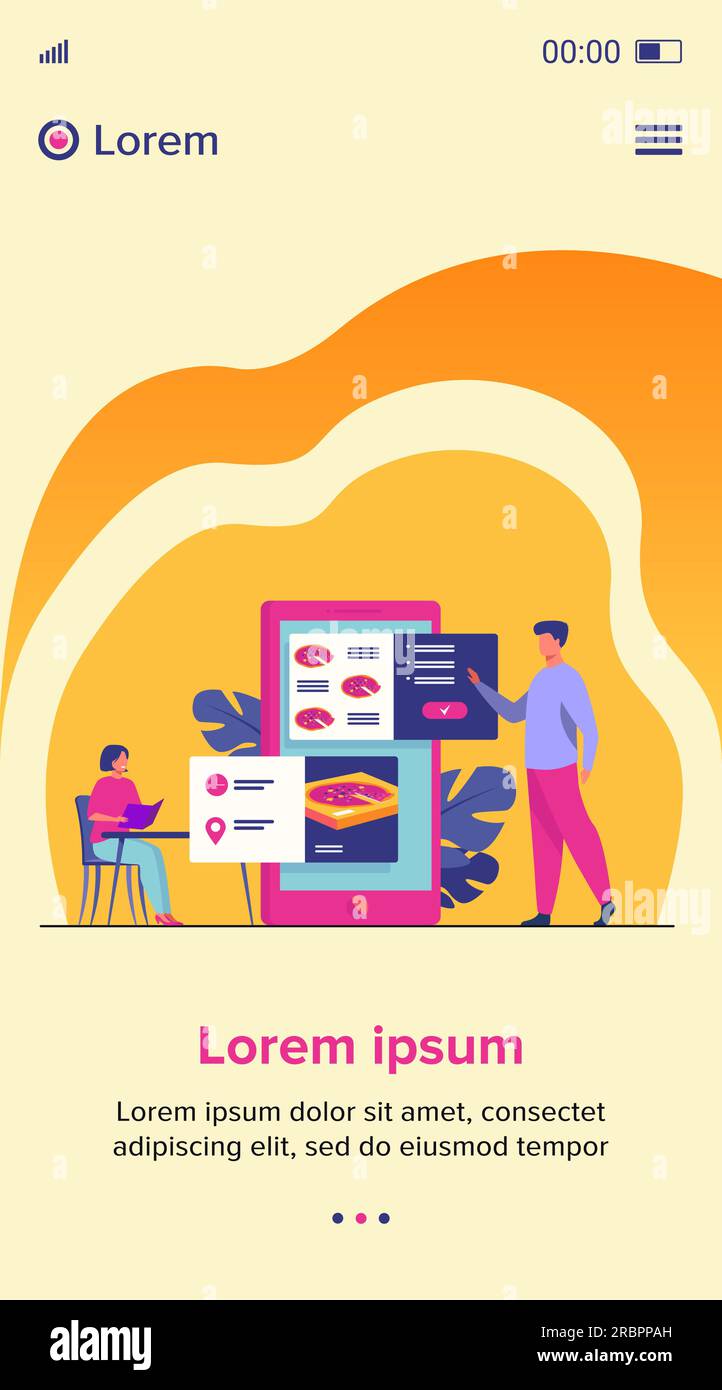 Using food ordering delivery app Stock Vector Images - Alamy