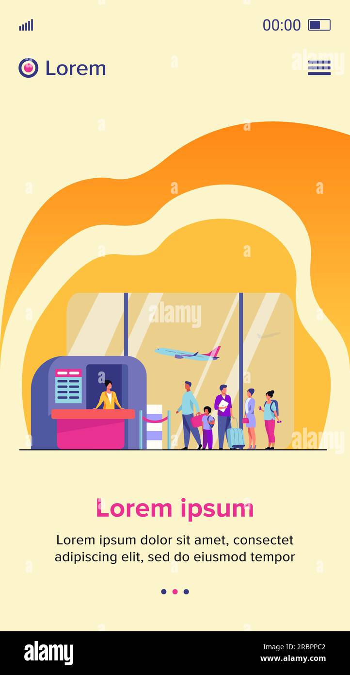 Airport queue vector illustration Stock Vector Image & Art - Alamy