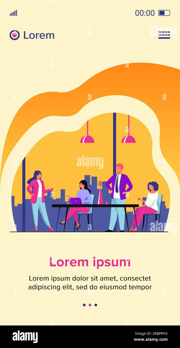 Business cartoon team meeting lunch hi-res stock photography and images ...