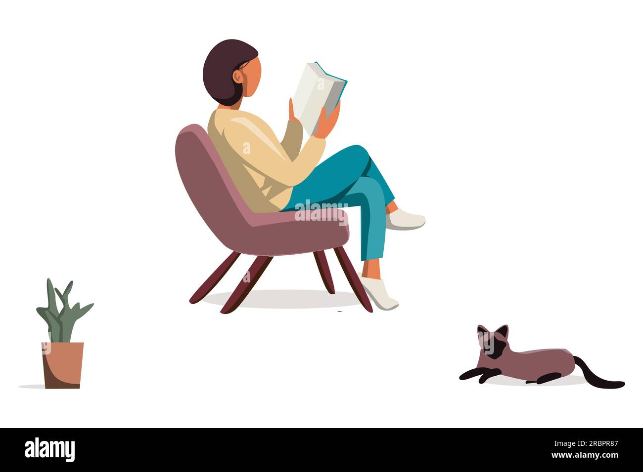 Student reads book Stock Vector Images - Alamy