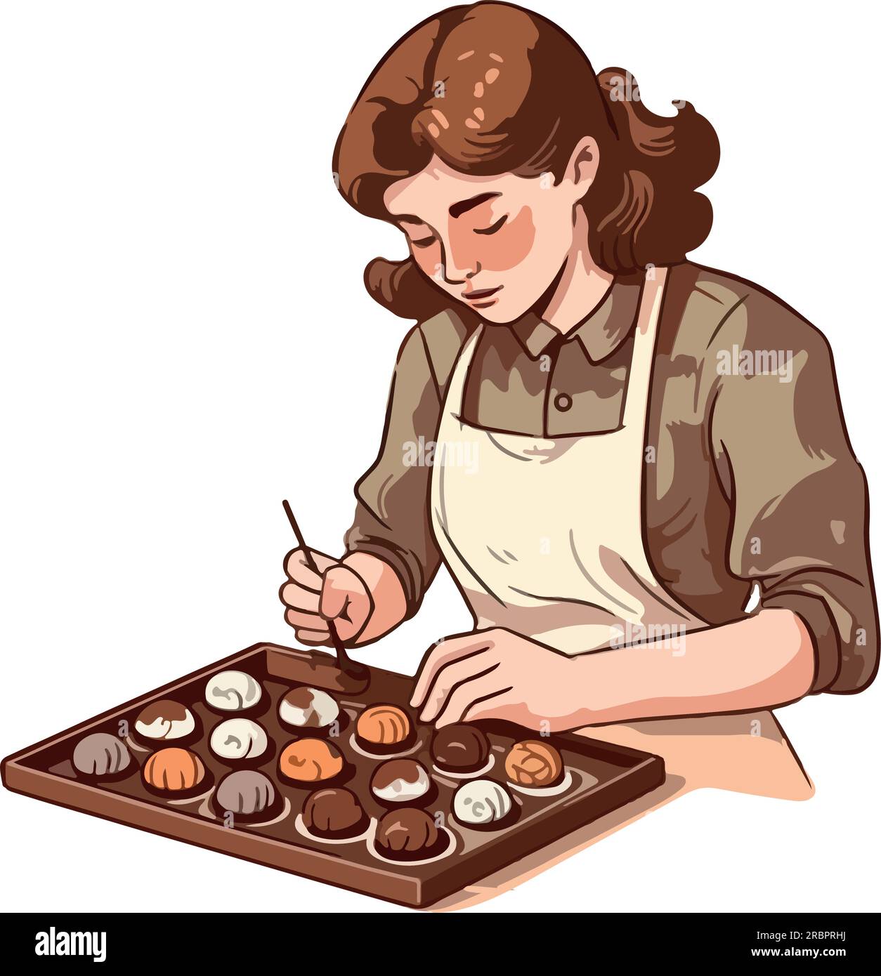 Woman baker cooking baked Stock Vector Images - Alamy