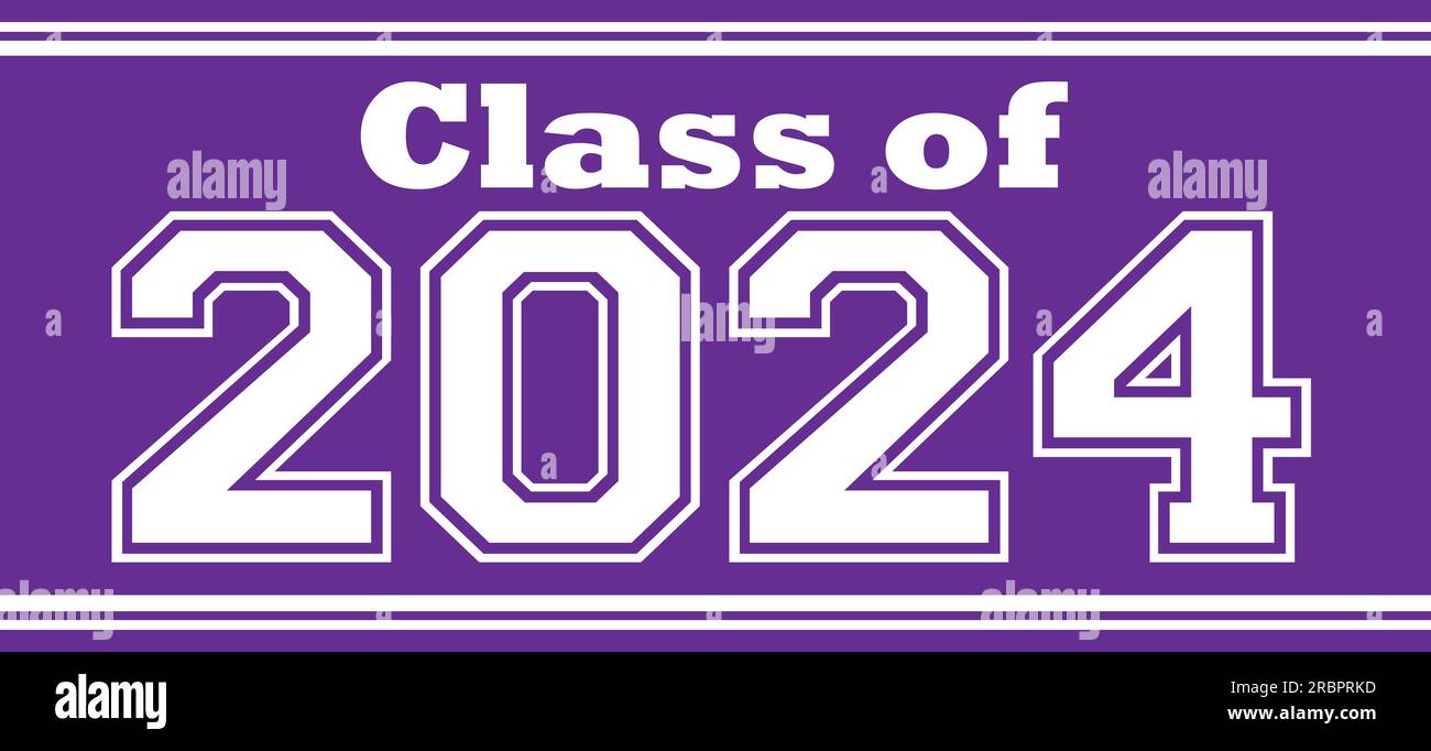Class of 2024 Banner with Purple Background Stock Photo - Alamy