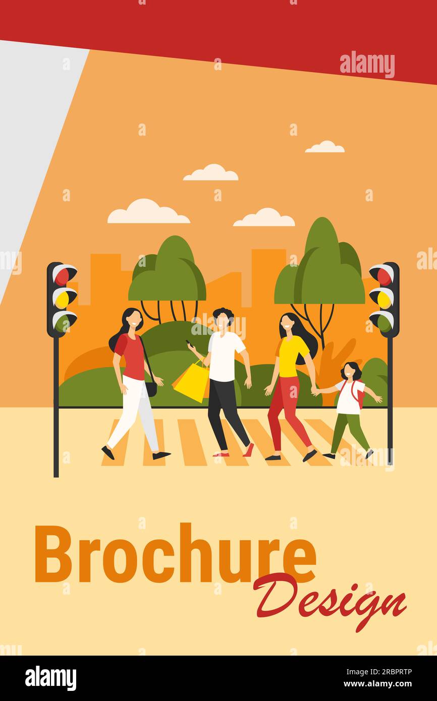People walking across crossing Stock Vector Images - Alamy