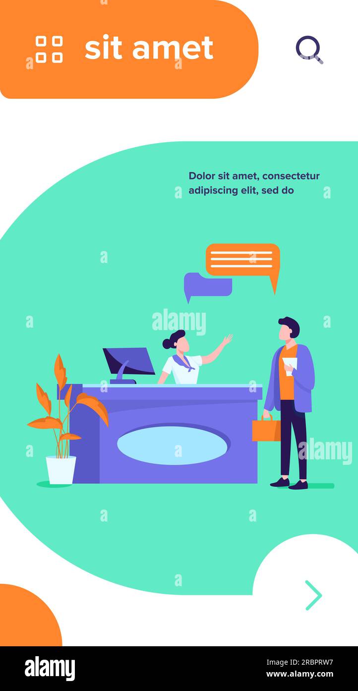 Receptionist Job Vector Illustration Stock Vector Image And Art Alamy