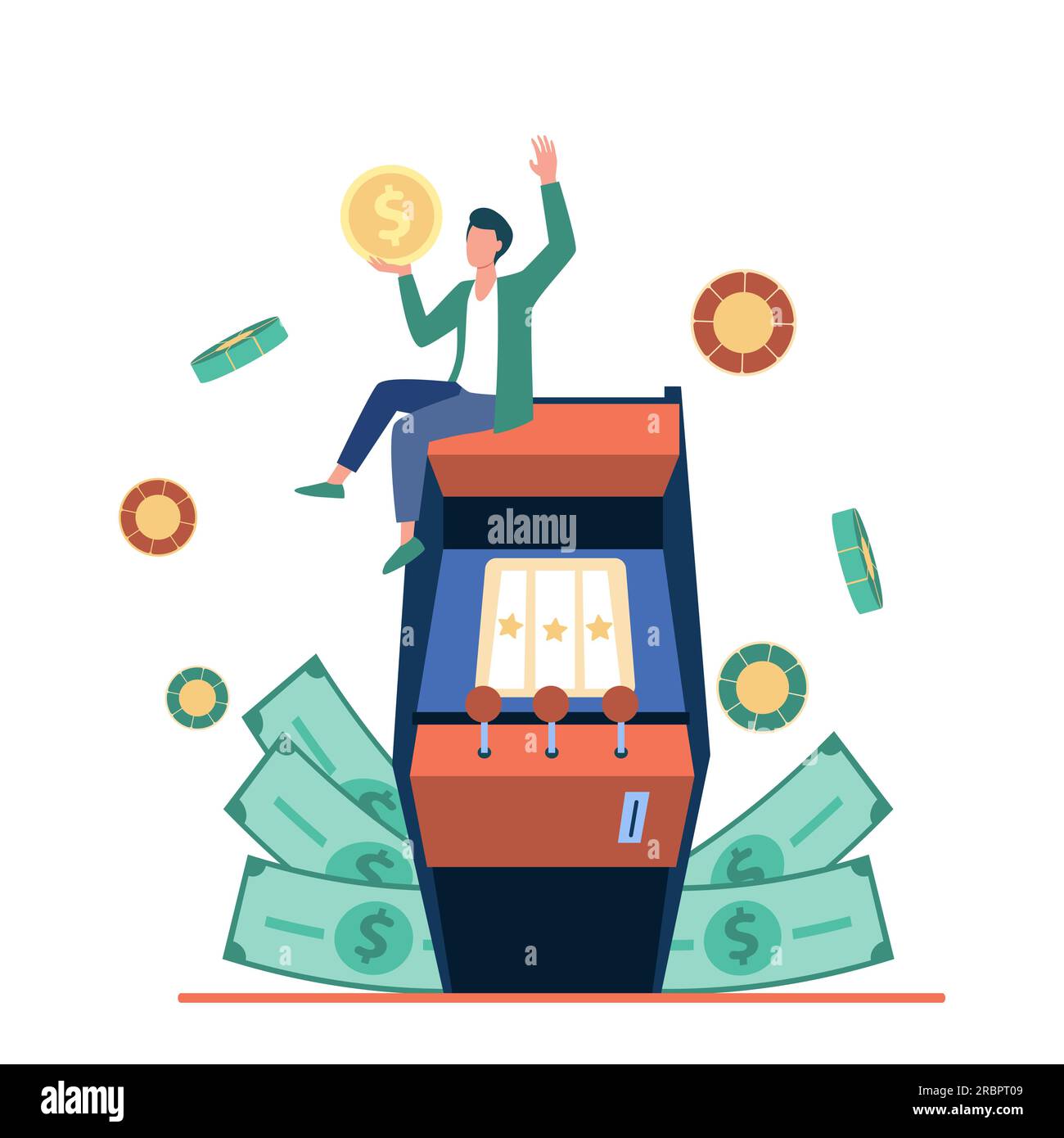 Excited man money in Cut Out Stock Images & Pictures - Alamy
