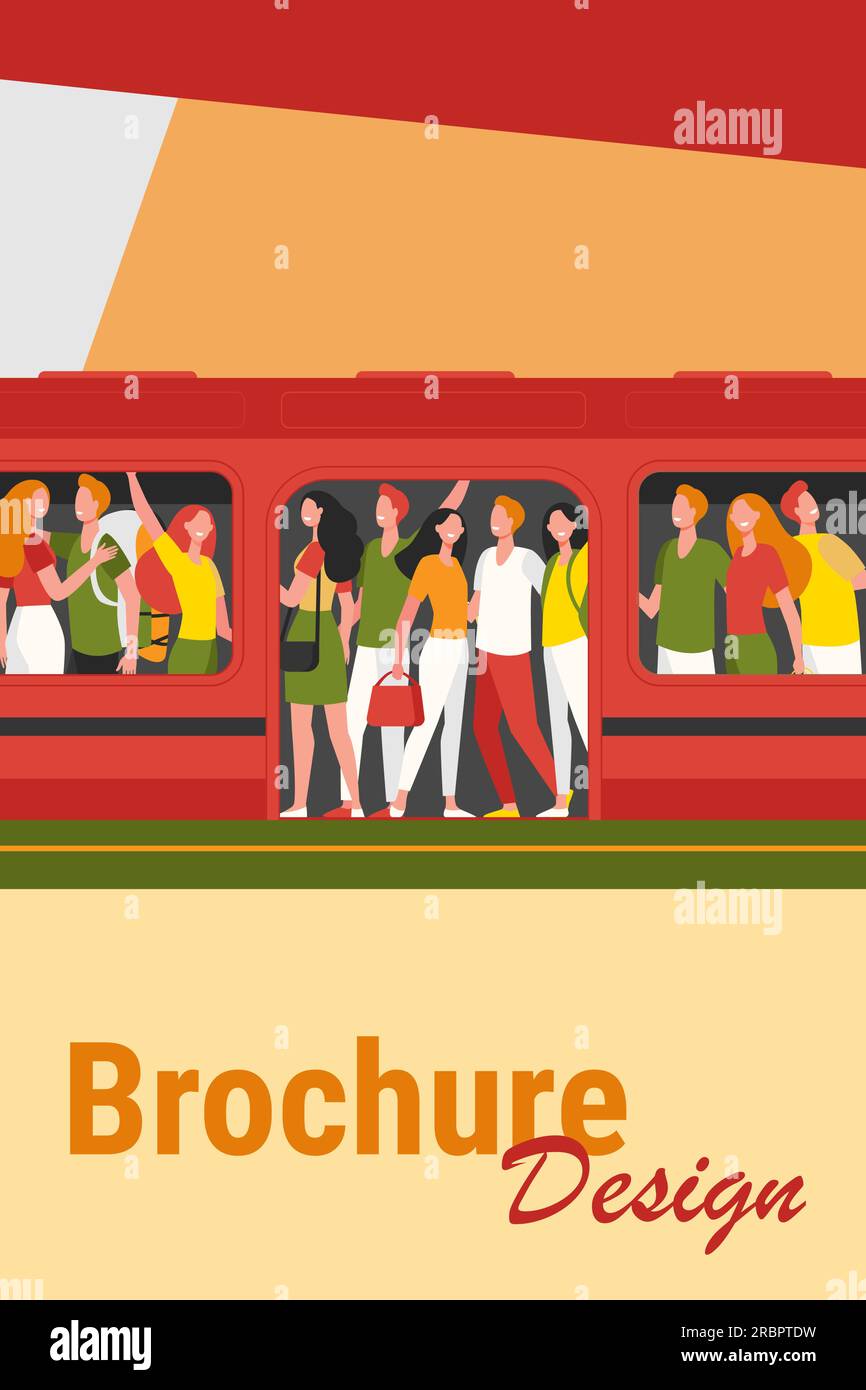 Overcrowded train Stock Vector Images - Alamy