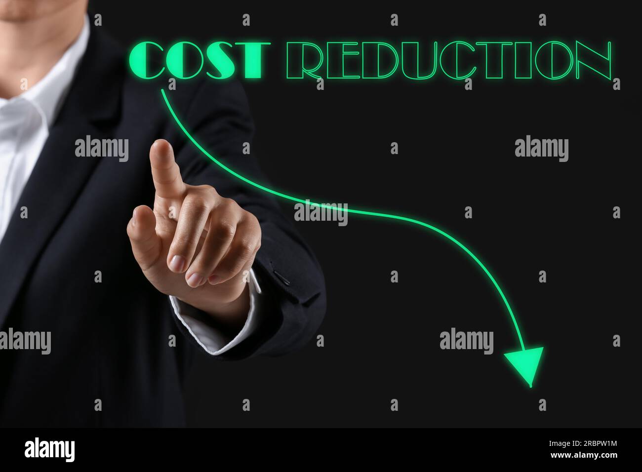 Cost reduction businessman hand hi-res stock photography and images - Alamy