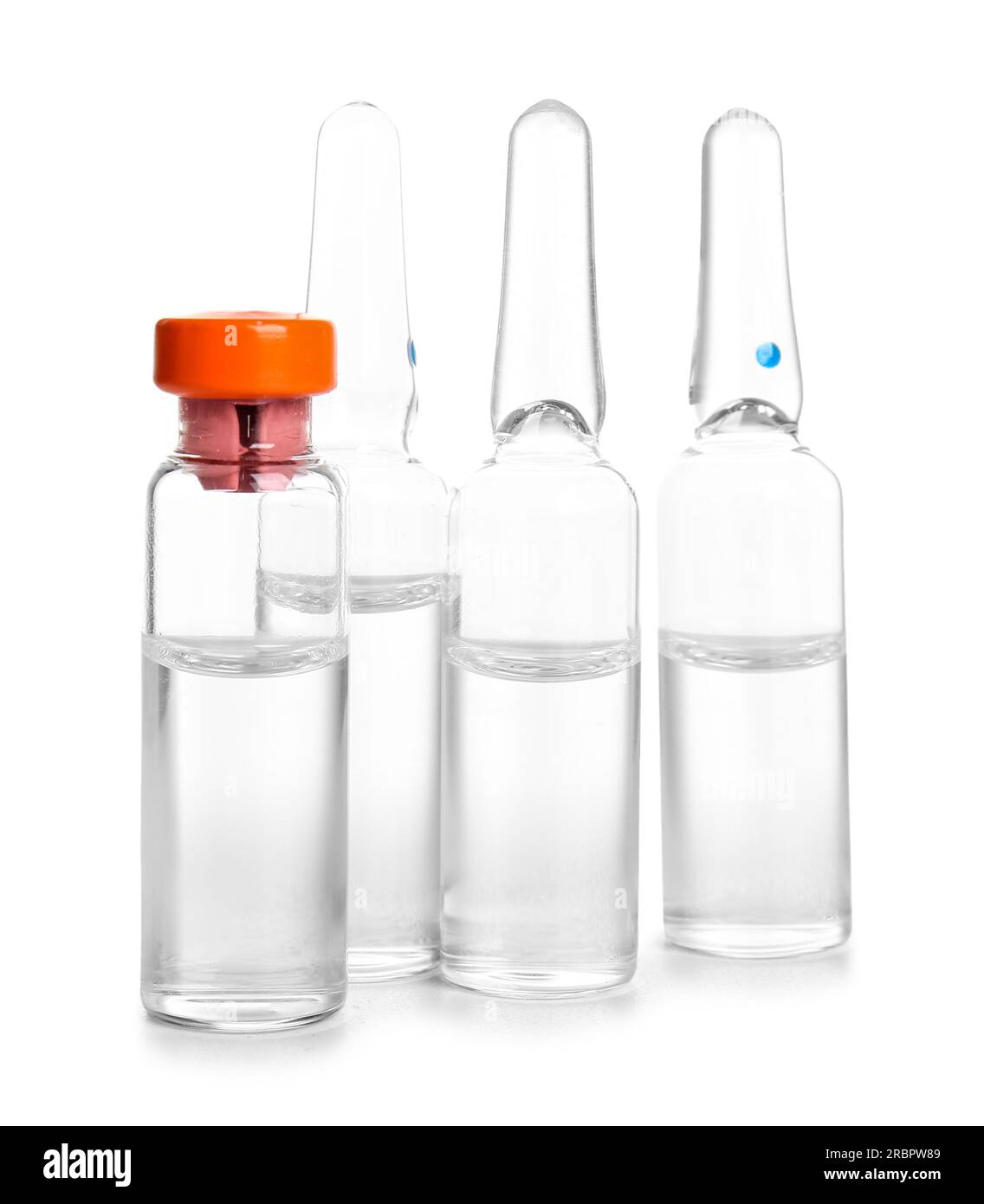 Medical ampules on white background Stock Photo - Alamy