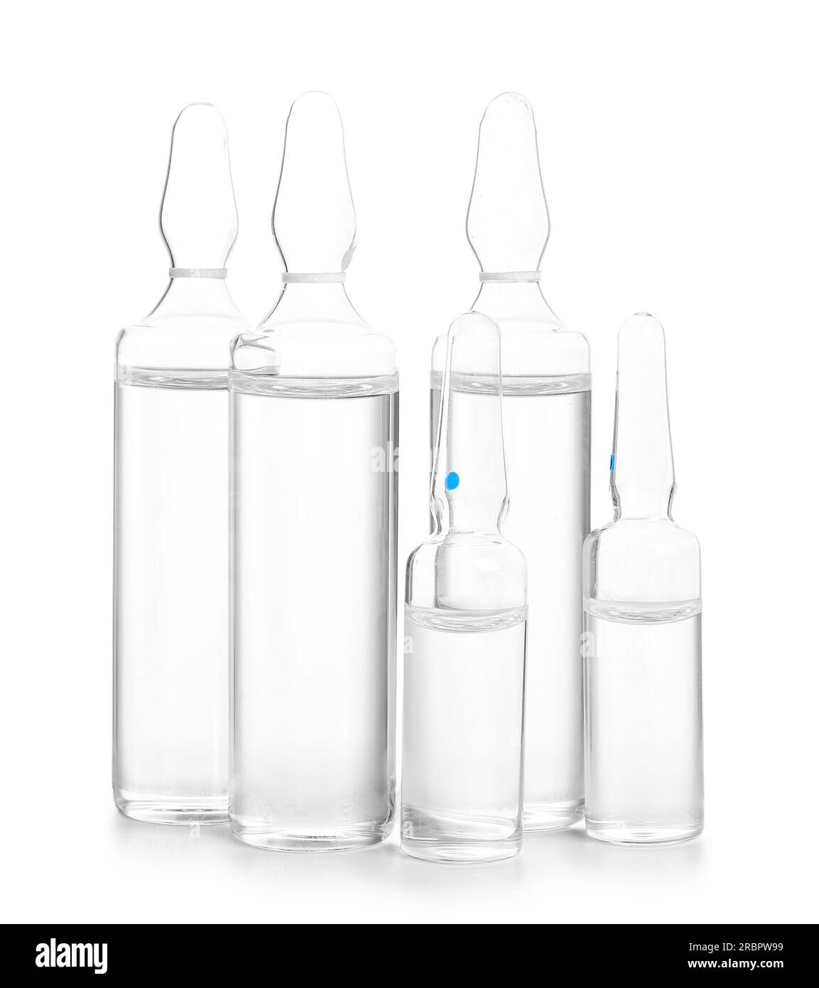 Medical ampules on white background Stock Photo - Alamy