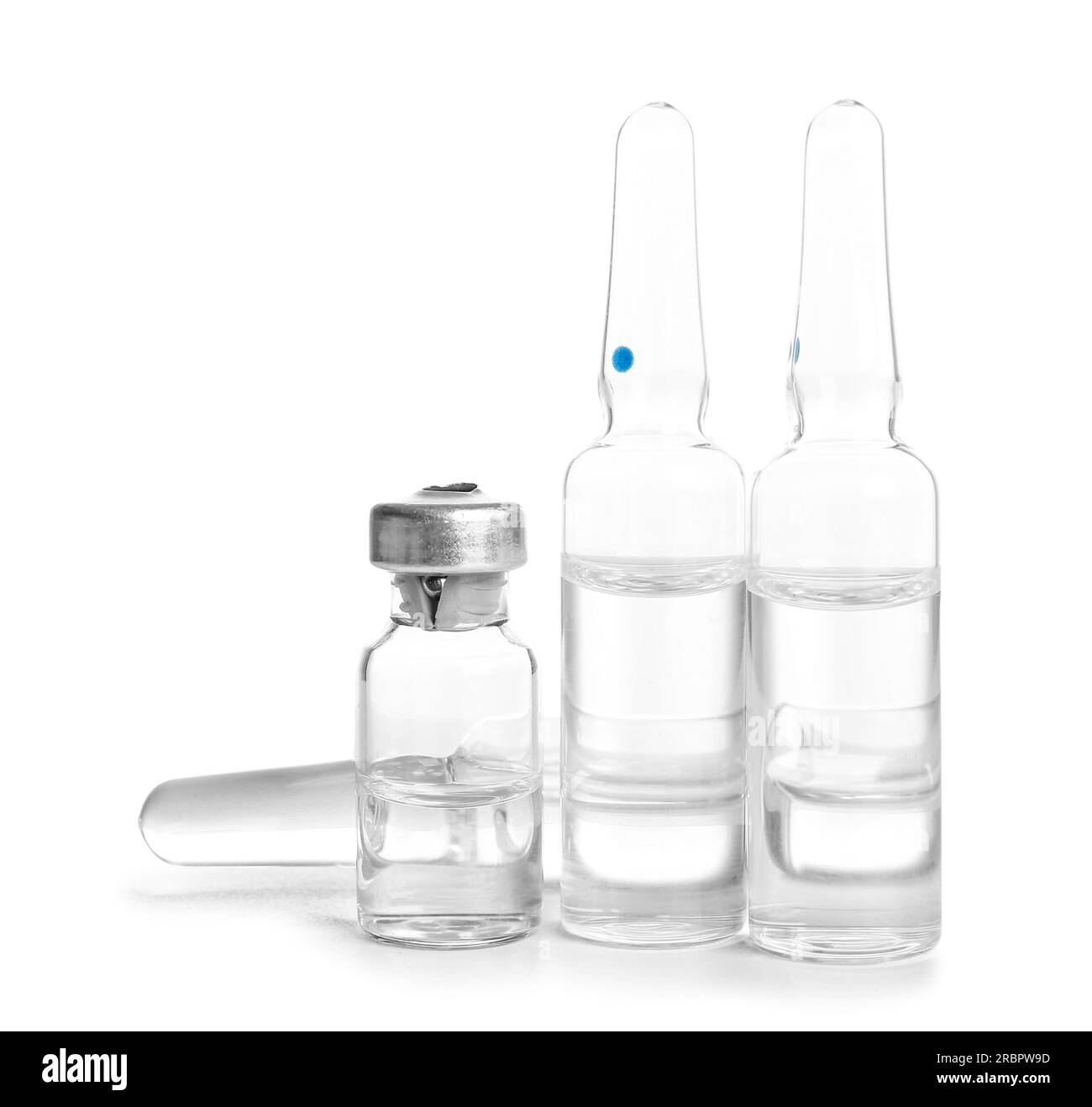 Medical ampules on white background Stock Photo - Alamy