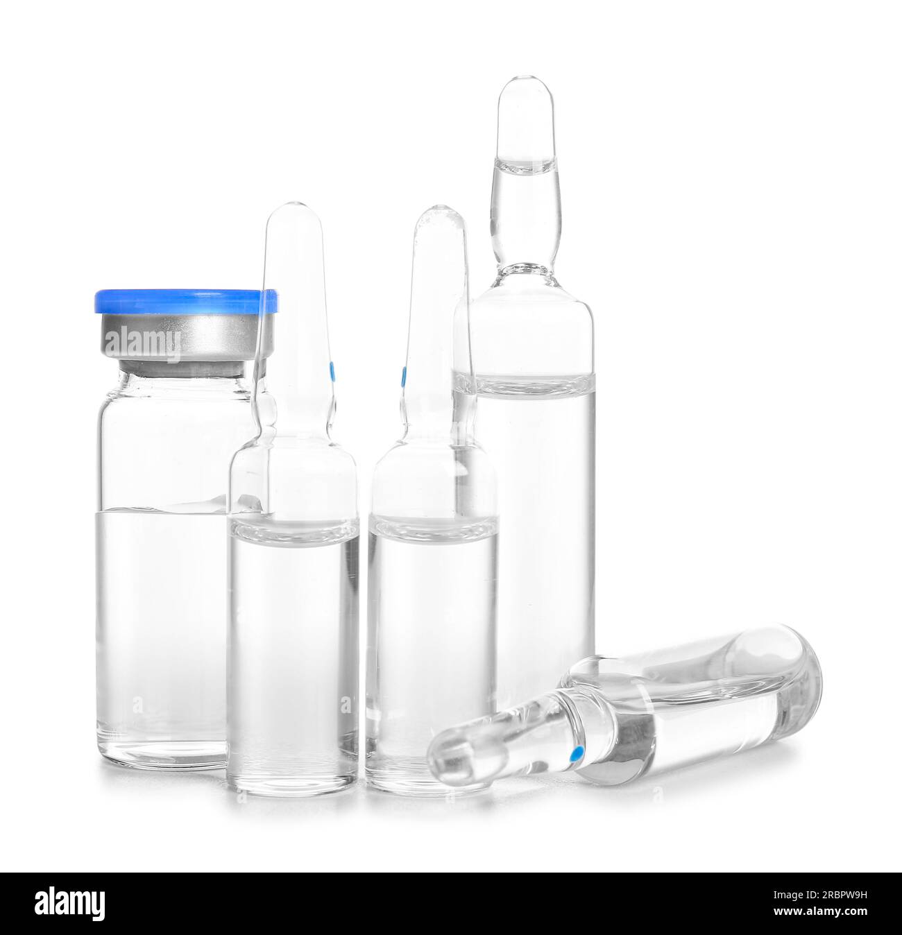 Medical ampules on white background Stock Photo - Alamy