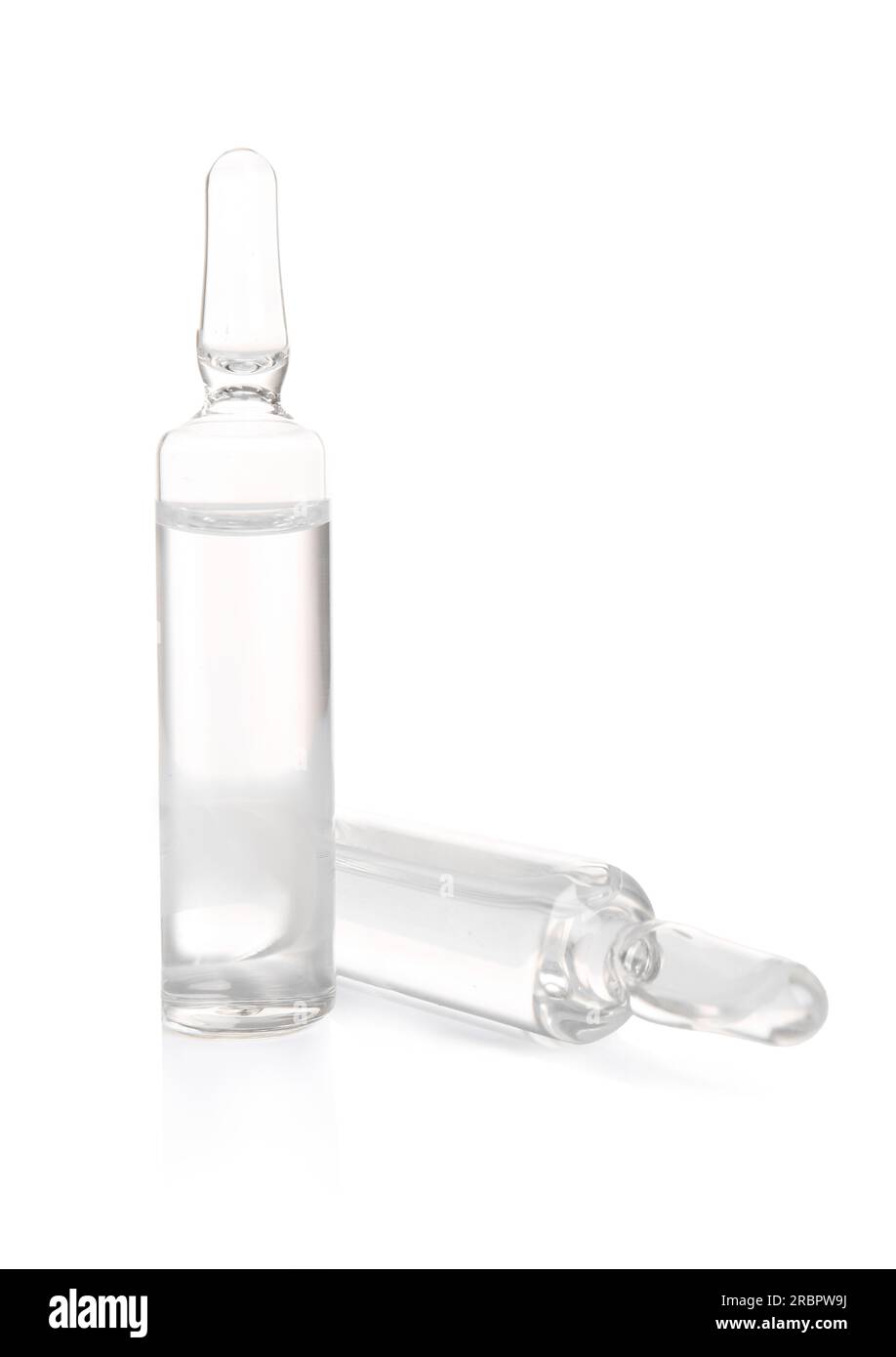 Medical ampules on white background Stock Photo - Alamy