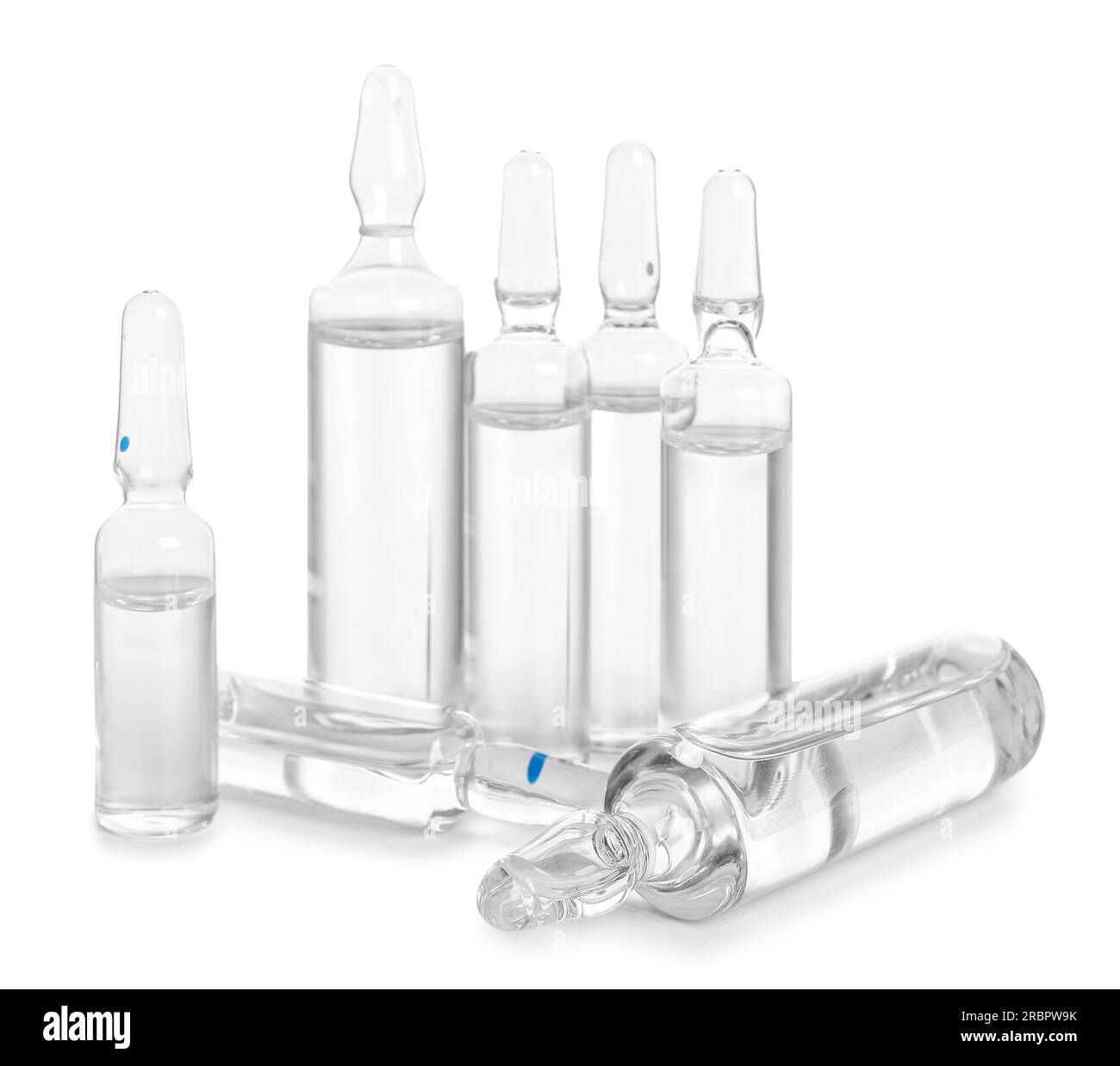 Medical ampules on white background Stock Photo - Alamy
