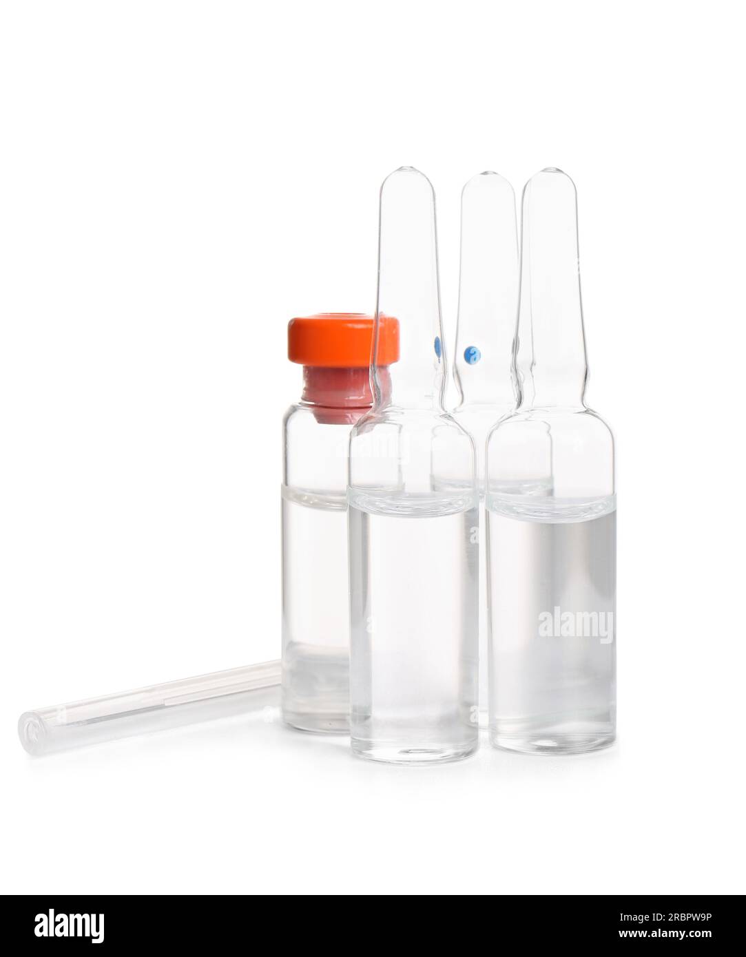 Medical ampules on white background Stock Photo - Alamy