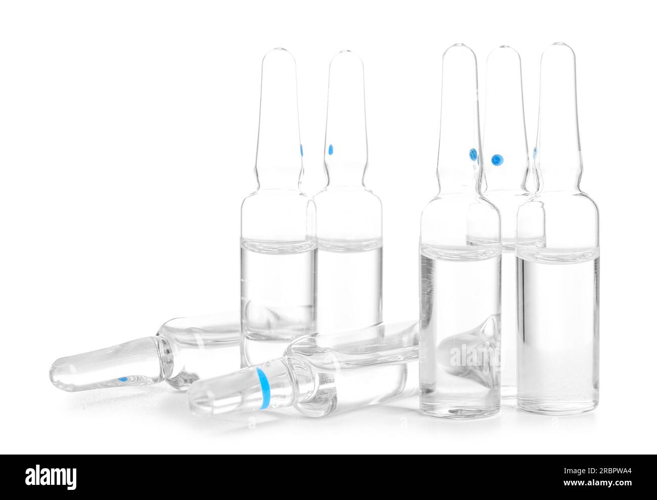 Medical ampules on white background Stock Photo - Alamy
