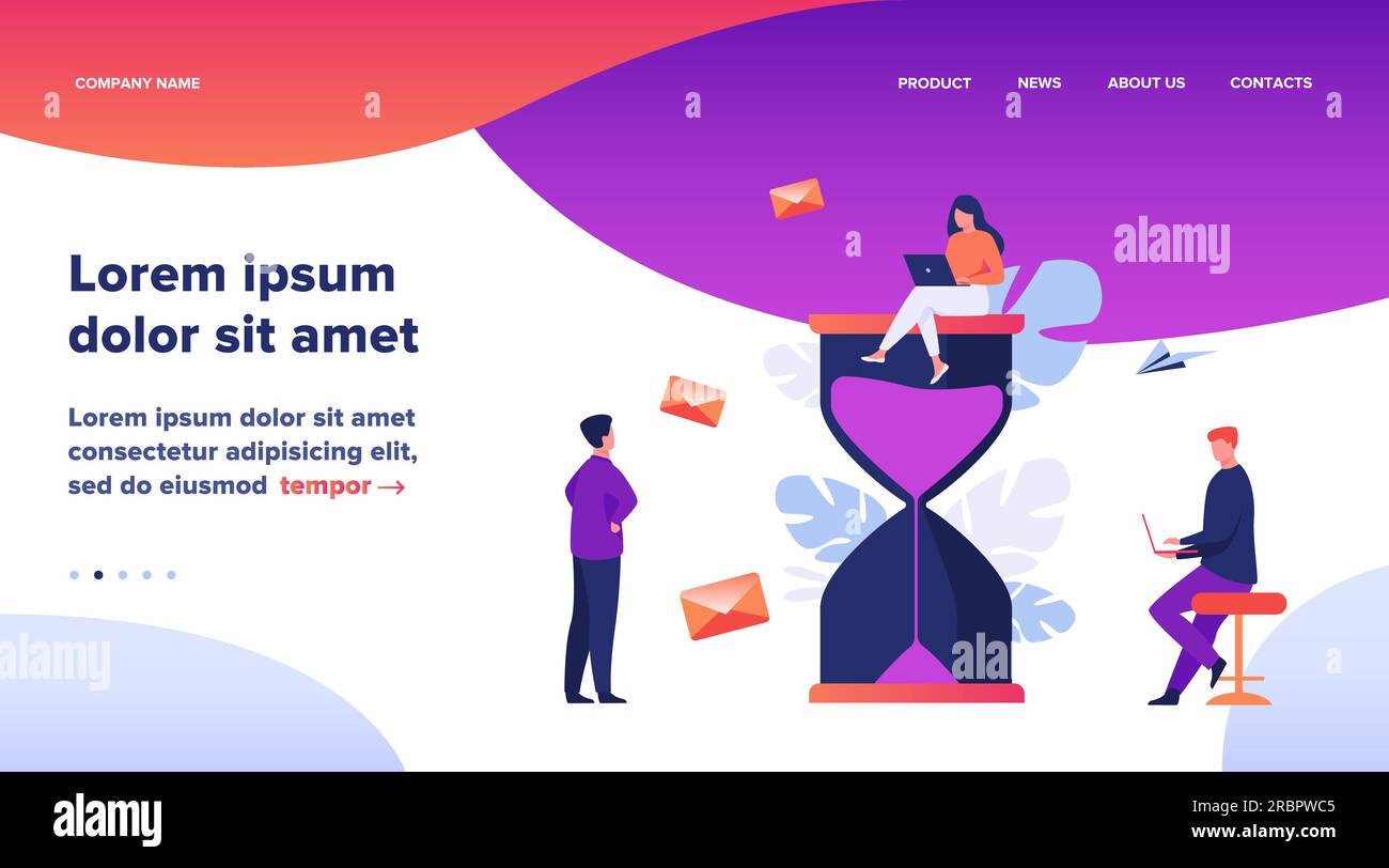 Man sitting on hourglass Stock Vector Images - Alamy