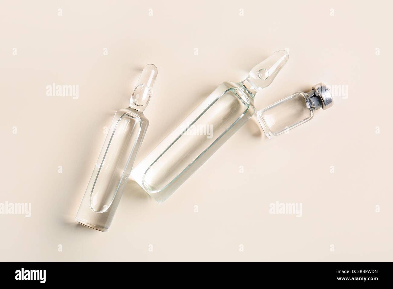 Medical ampules on white background Stock Photo - Alamy