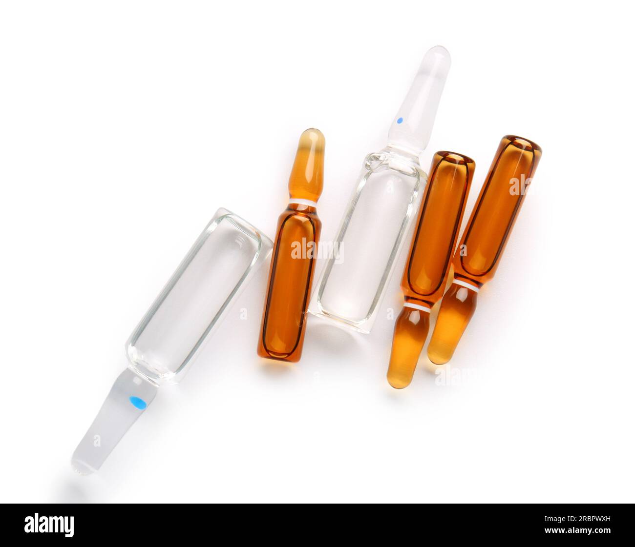 Glass medical ampules on white background Stock Photo - Alamy
