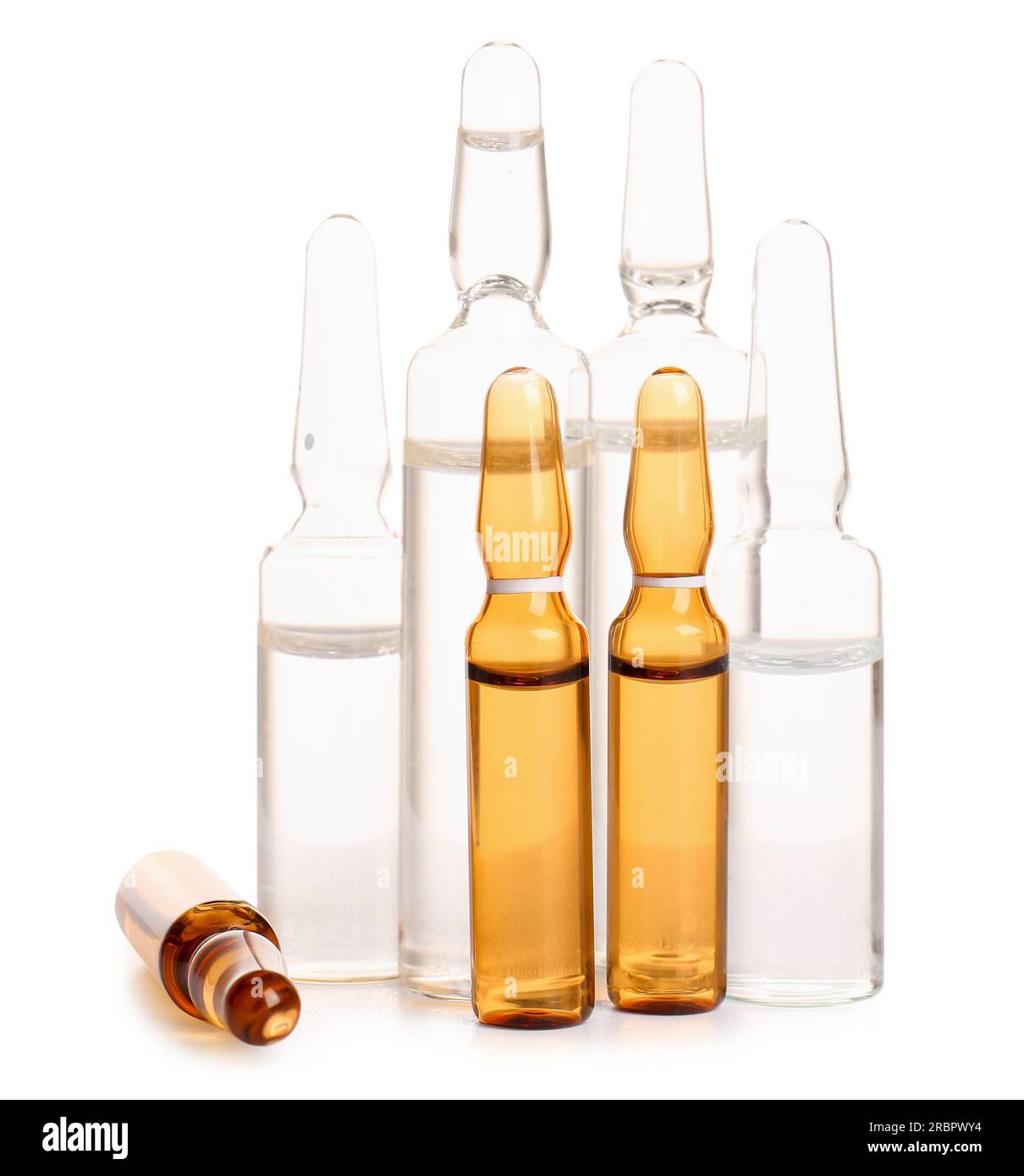 Medical ampules on white background Stock Photo - Alamy