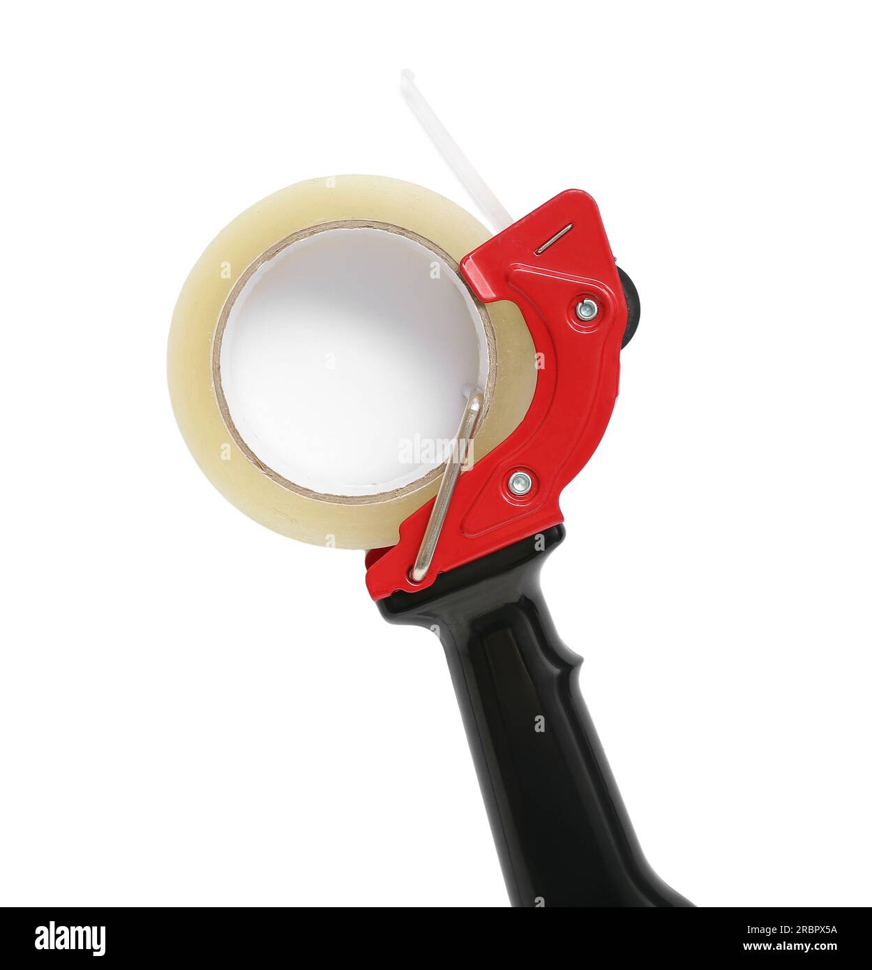 Packing tape dispenser isolated on white background Stock Photo - Alamy