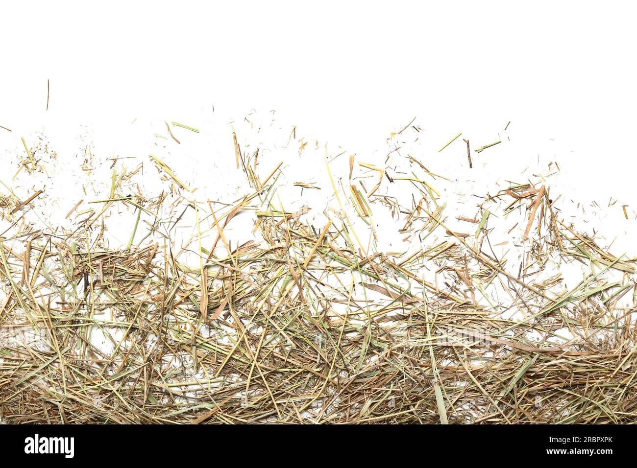 Straw scattered on white background Stock Photo - Alamy