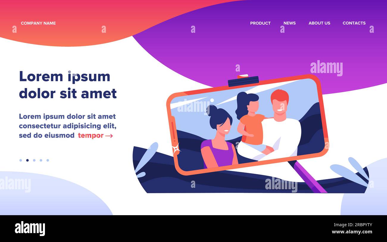 Parent taking family photo Stock Vector Images - Alamy