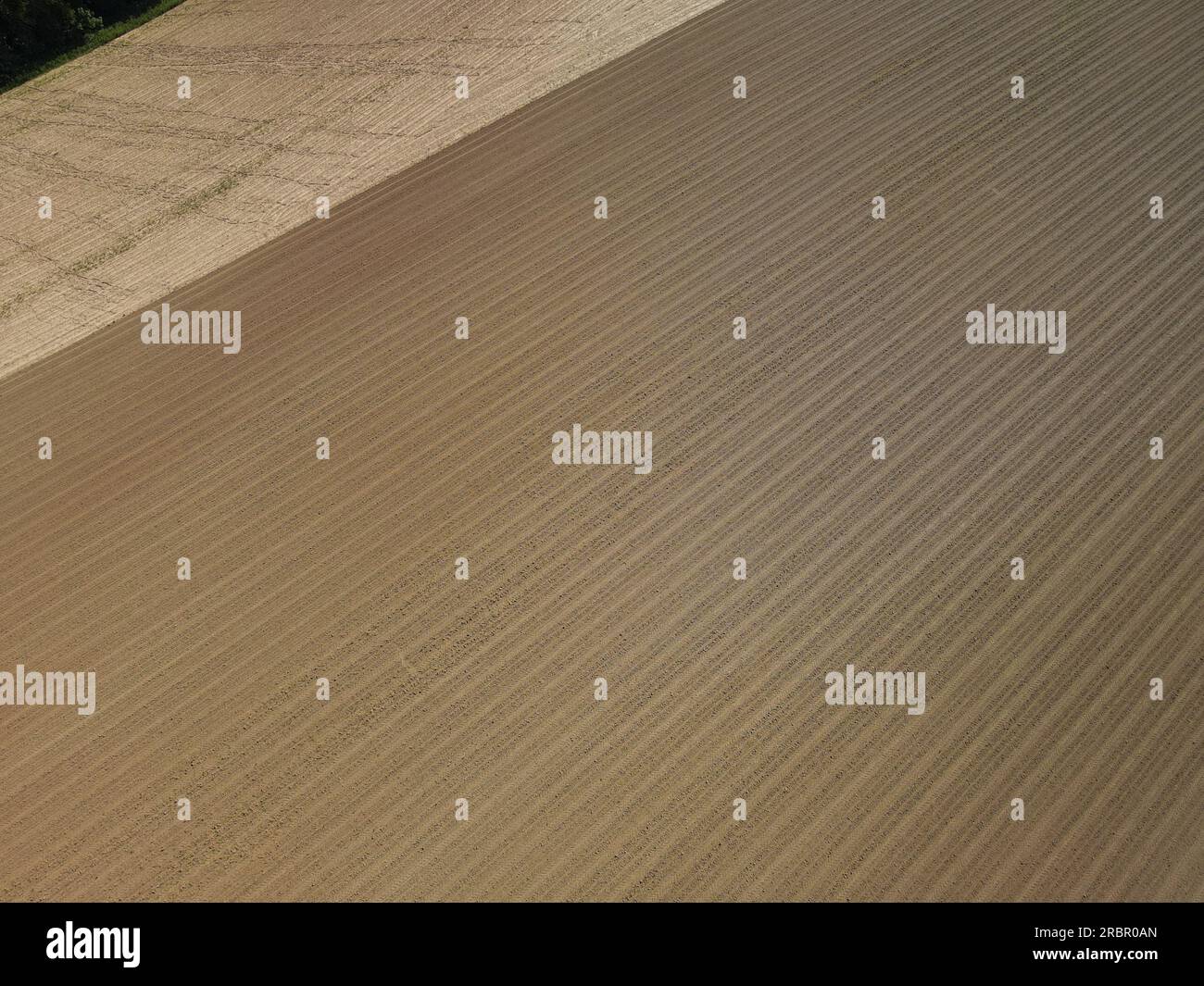 Aerial view empty plowed field hi-res stock photography and images - Alamy