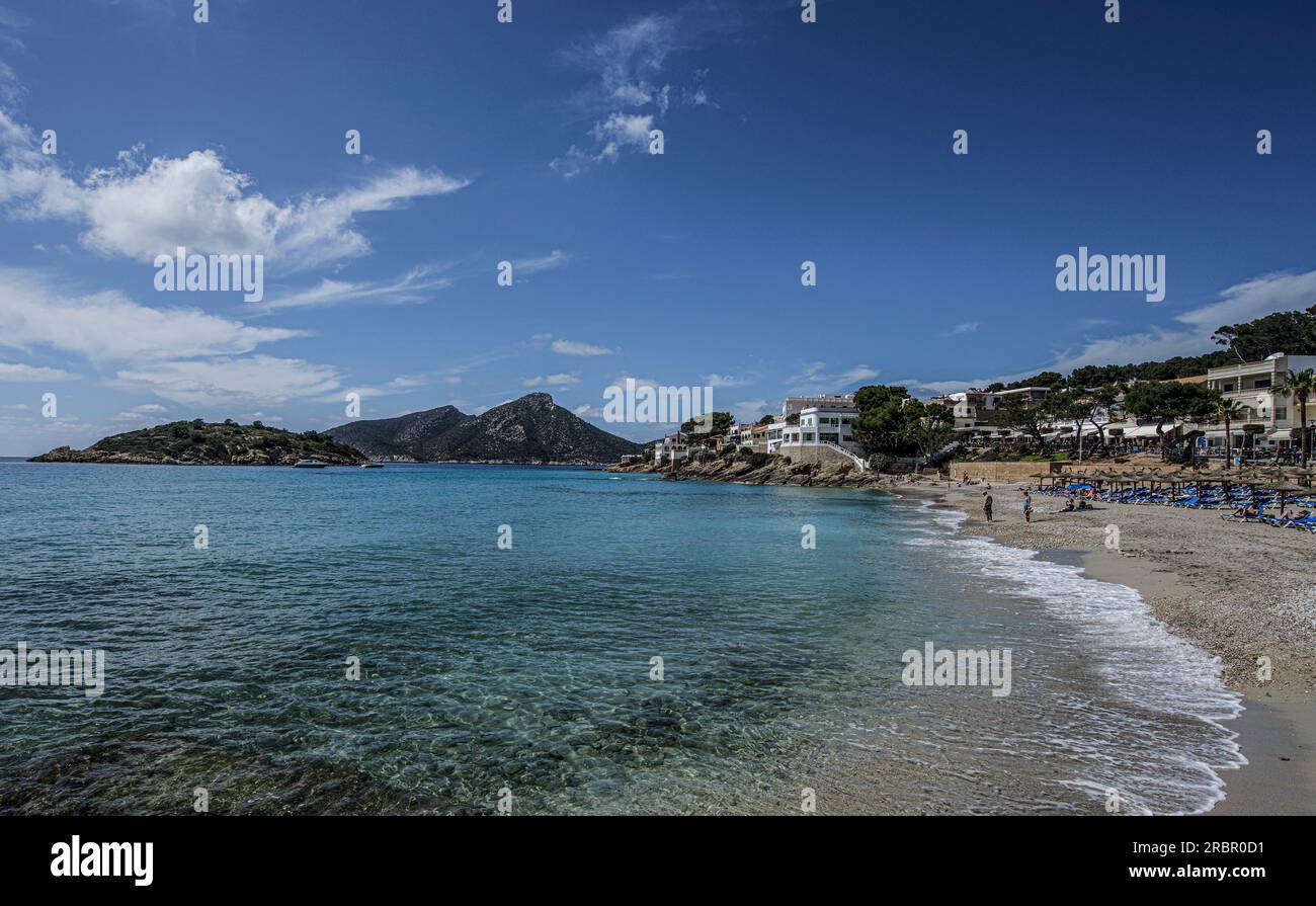 On the beach of Sant Elm, with the islands of Es Pantaleu and Sa ...
