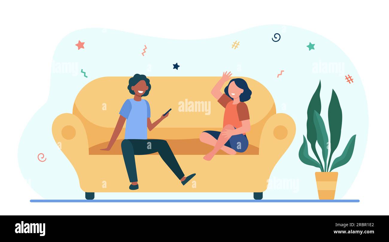 Chatting childhood Stock Vector Images - Alamy