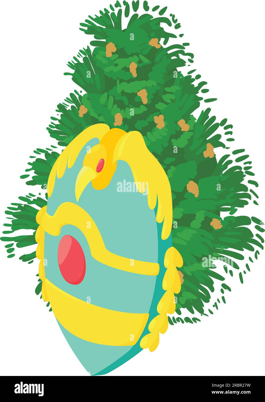 Imperial shield icon isometric vector. Big imperial shield on bush ...