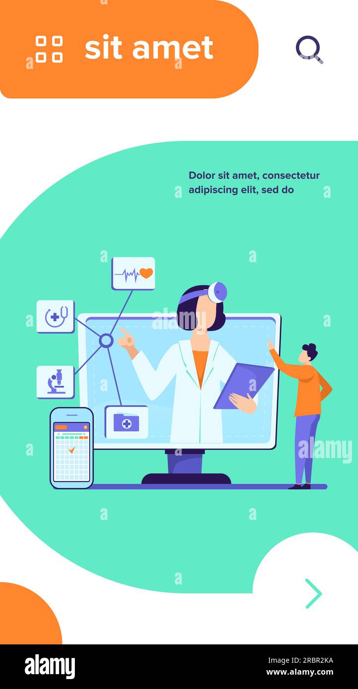 Online medical assistance vector illustration Stock Vector Image & Art ...