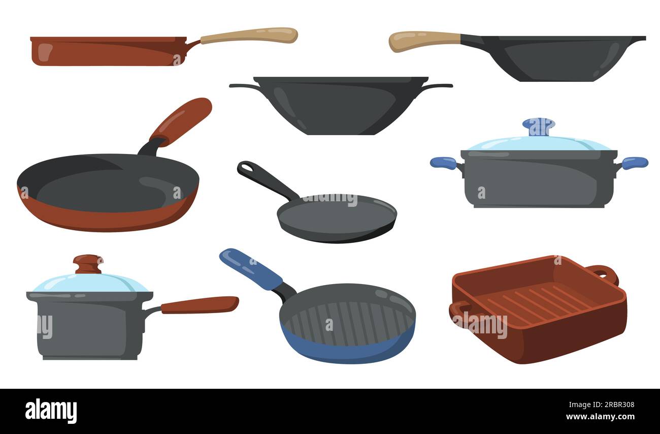 Kitchen pots set Stock Vector Image & Art - Alamy