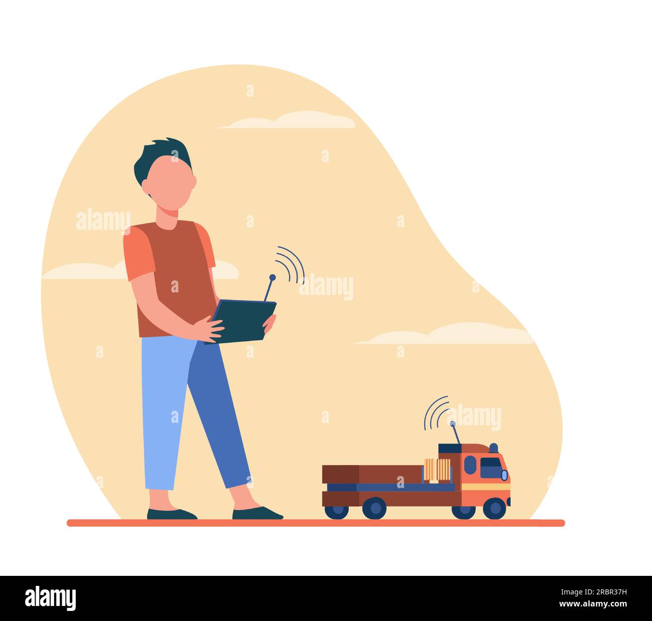 Boy playing with radio controlled toy Stock Vector Image & Art - Alamy