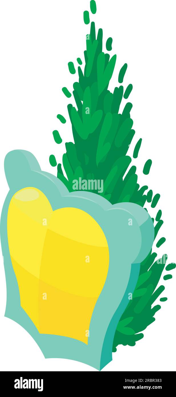 German shield icon isometric vector. Classical german shield on bush ...