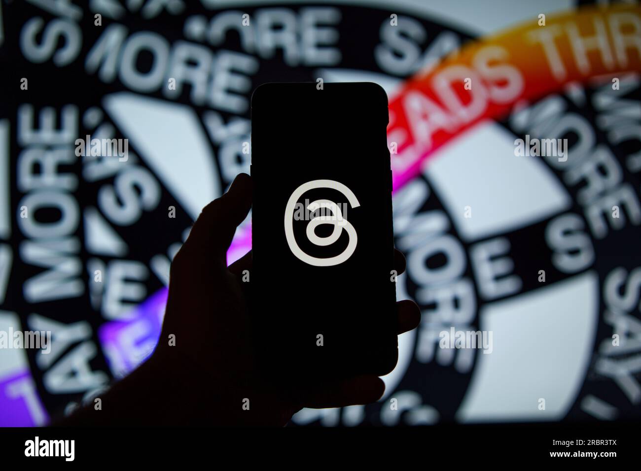 Threads and Instagram app logo on mobile screen Stock Photo - Alamy