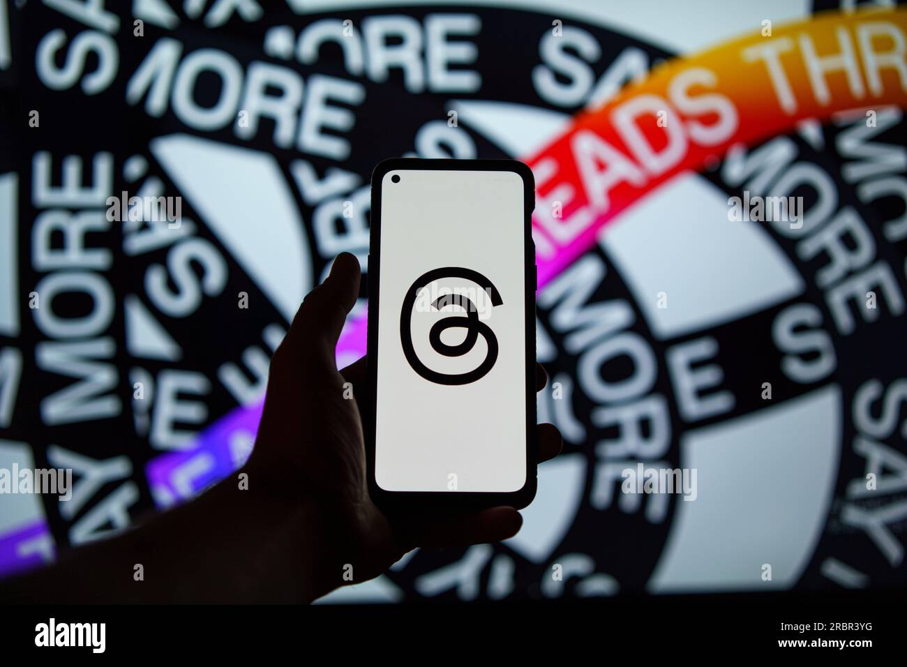 Threads and Instagram app logo on mobile screen Stock Photo - Alamy